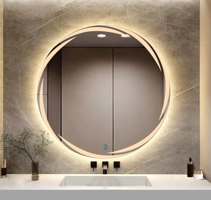Espelho Led 3 Cores Botão Touch Luz Ajustável Redondo Pontas - Espelhos ...